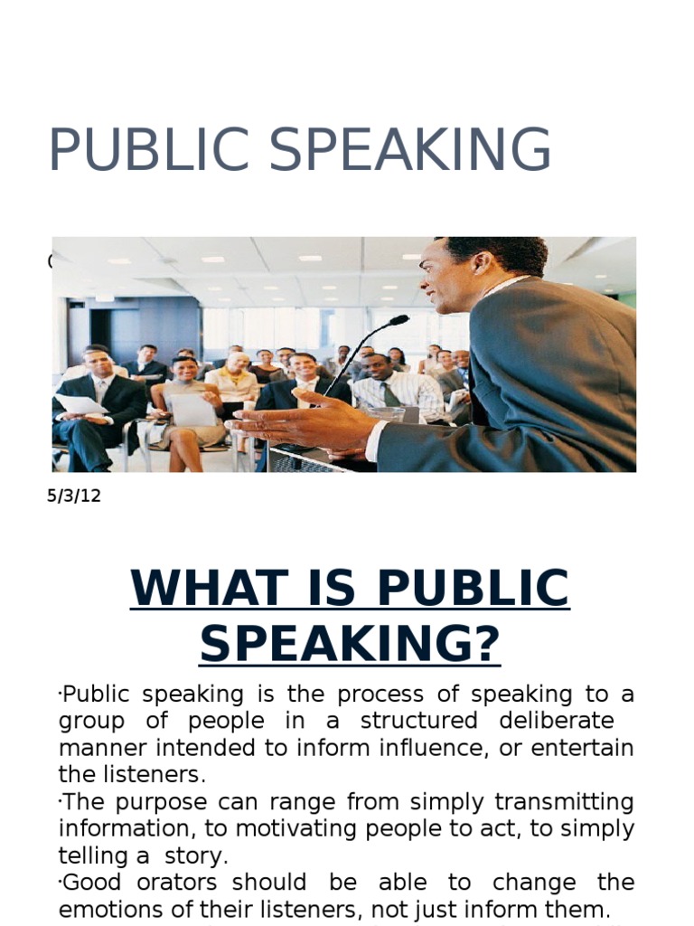 Public Speaking | PDF | Public Speaking | Human Communication