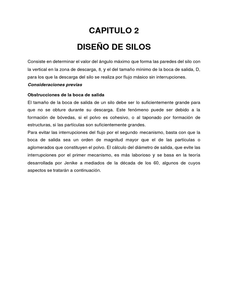 Capitulo 2 Diseño de Silos | PDF | Resistencia Eléctrica y Conductancia | Función (Matemáticas)