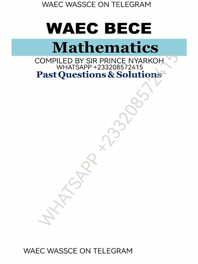 Bece Mathematics Questions With Answers Join Here For More Educational ...