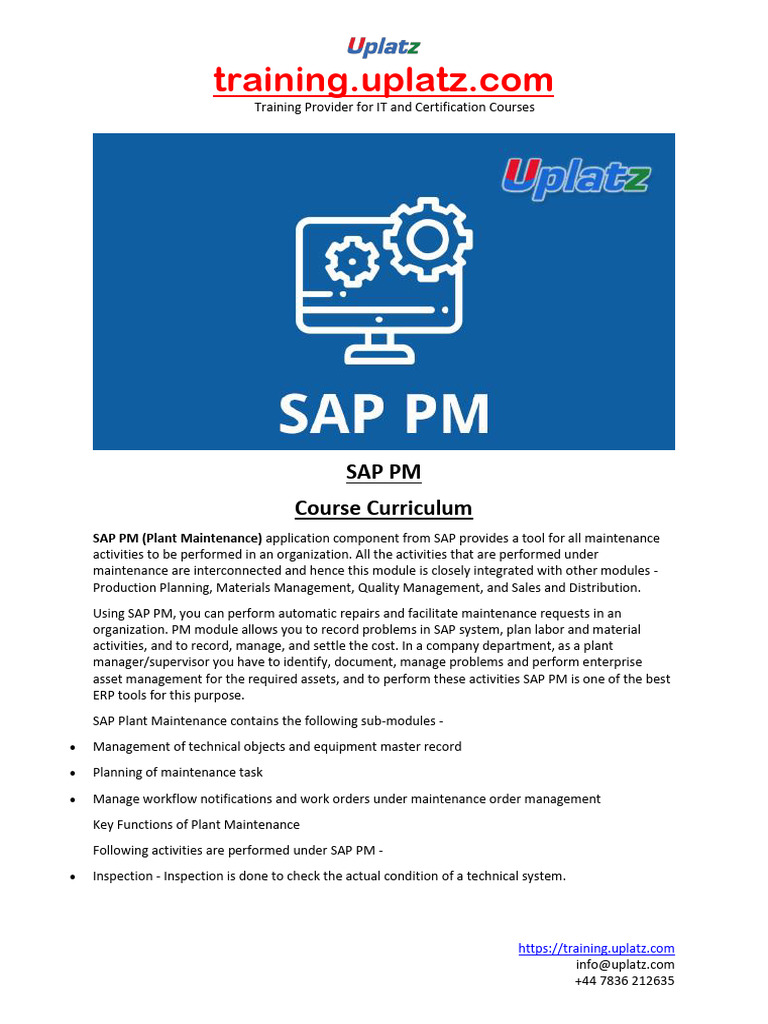 Sap PM | PDF | Computing | Systems Engineering