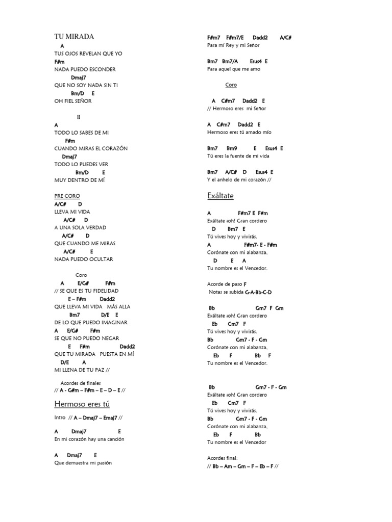 TU MIRADA Marcos Witt Oasis Music | PDF