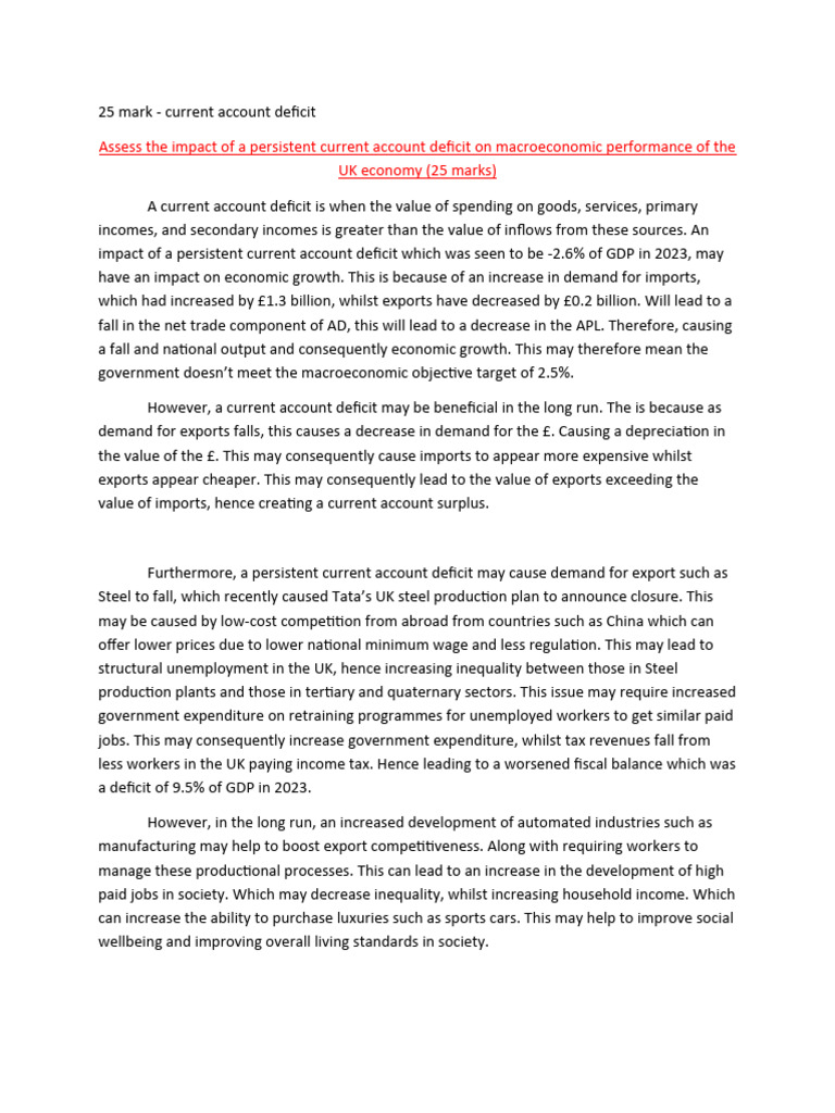 25 Mark - CAD - Impact On Macro Objectives | PDF | Government Budget ...