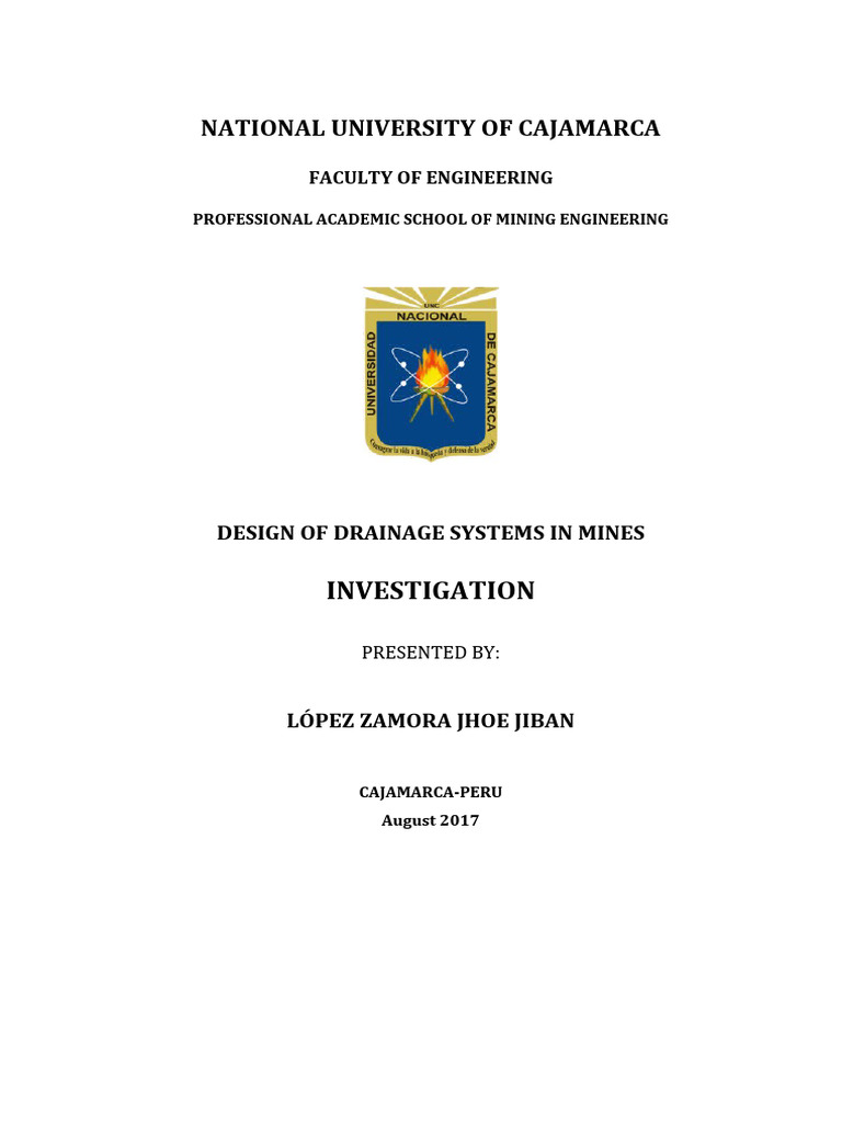 Mining Drainage Systems Design Guide | PDF | Hydrogeology | Pump