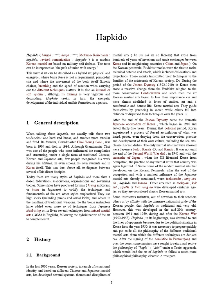 Hapkido 20 PDF | PDF | Taekwondo | Korean Martial Arts