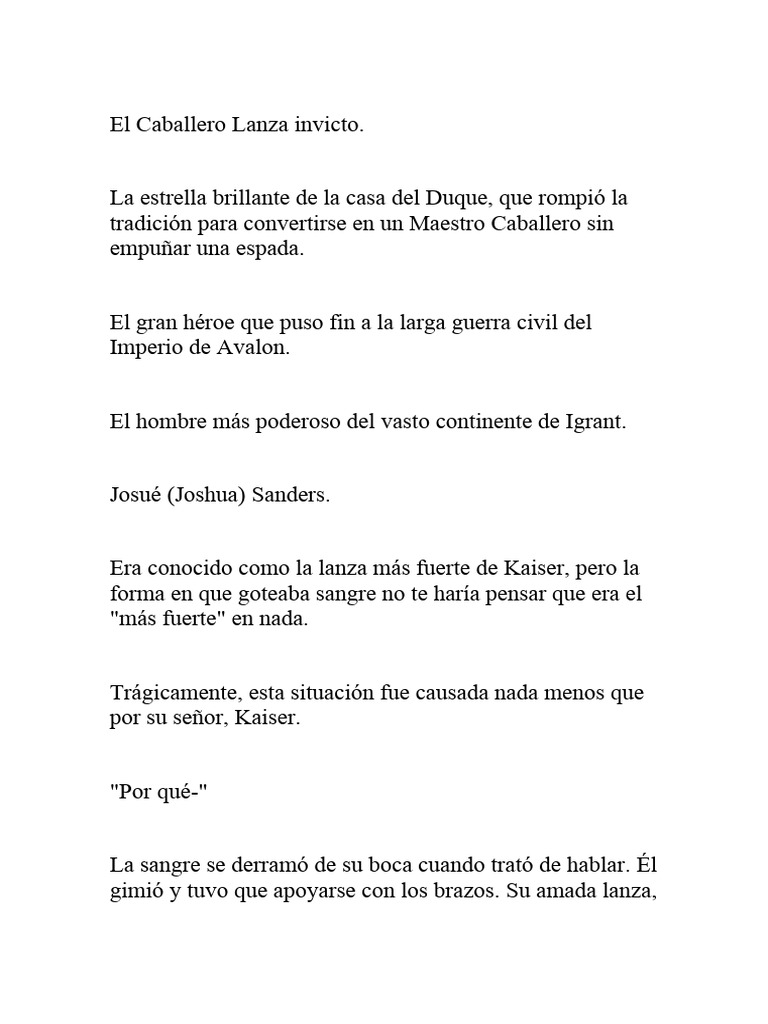 El Caballero Lanza Invicto Cap 1 | PDF | Historia