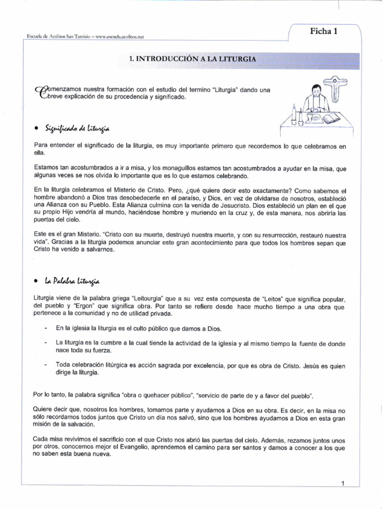 Introducción A La Liturgia - Escuela de Acólitos San Tarcisio | PDF ...