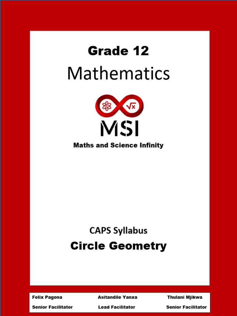 Circle Geometry Revision Booklet | PDF | Circle | Pi