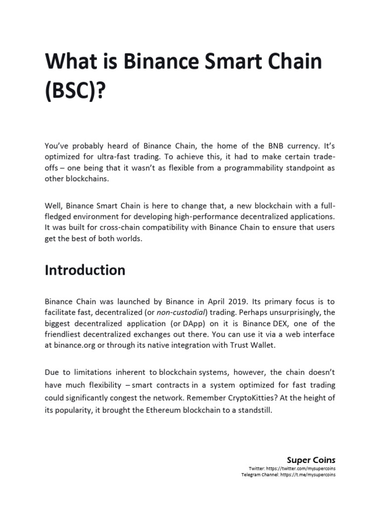 What Is Binance Smart Chain (BSC) | PDF | Cryptocurrency | Bitcoin