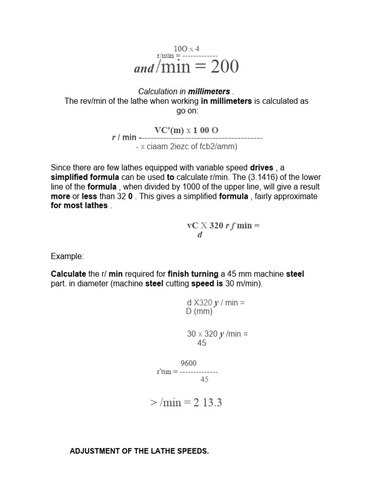 Lathe Feed Calculation | Download Free PDF | Metalworking | Mechanical Engineering