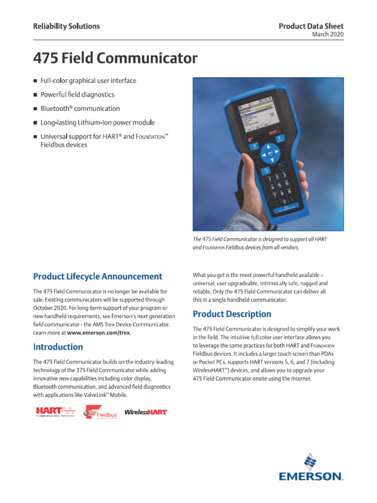 475 Field Communicator Emerson | PDF