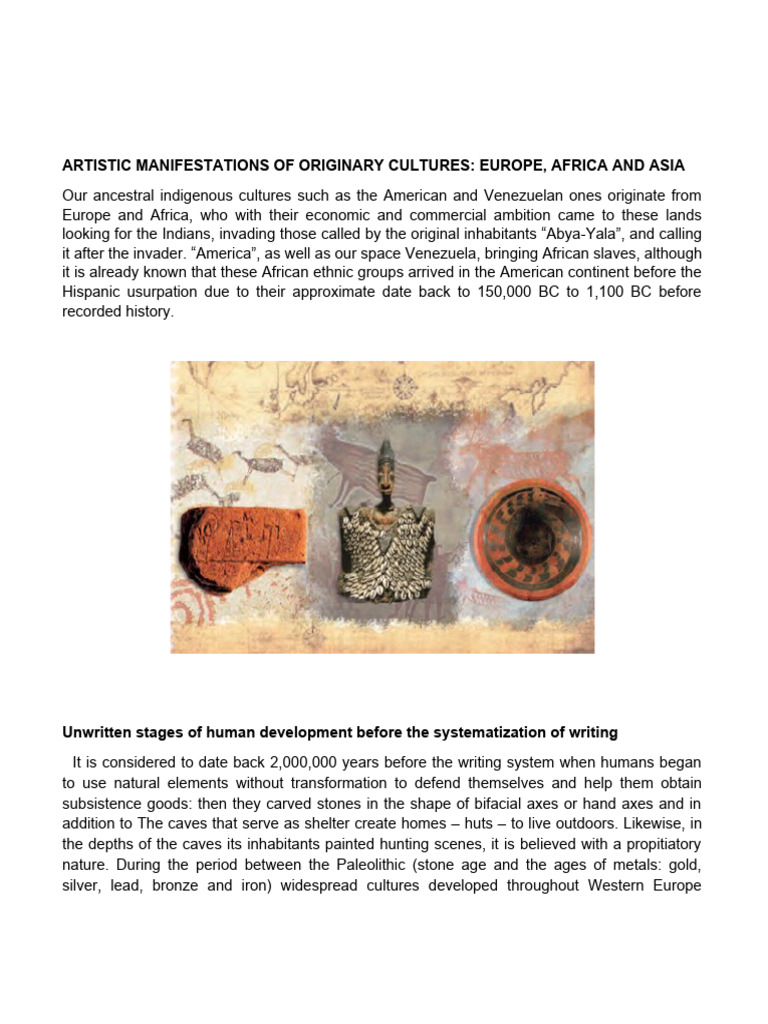 Artistic Manifestations of Native Cultures Europe, Africa and Asia ...