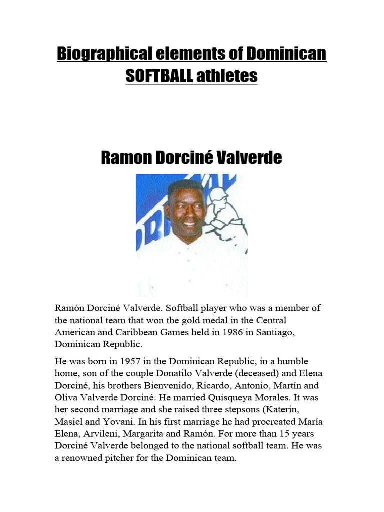 Biographical Elements of Dominican Softball and Baseball Athletes | PDF ...