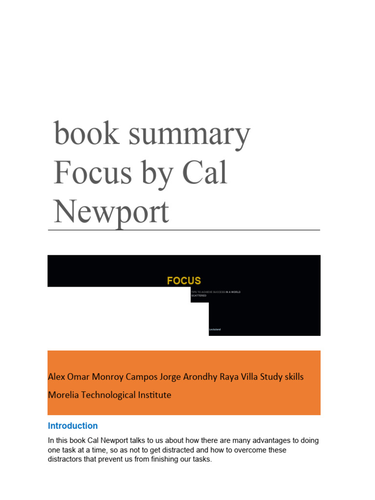 Focus Book Summary | PDF | Attention | Social Psychology