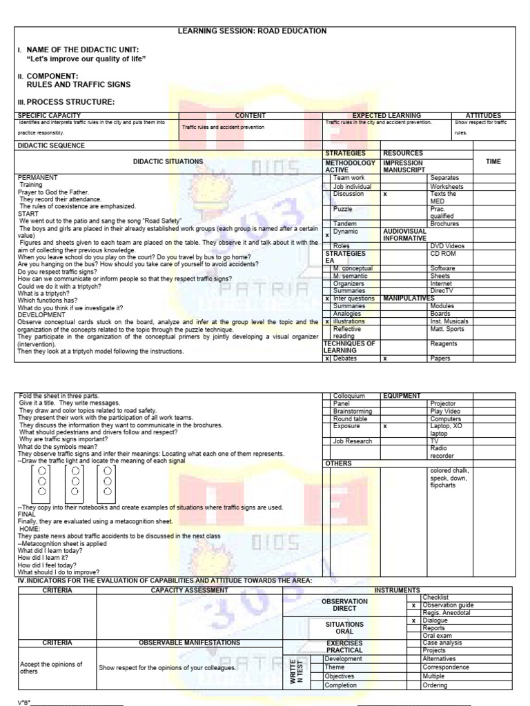 Traffic Education Learning Session | PDF | Learning | Traffic