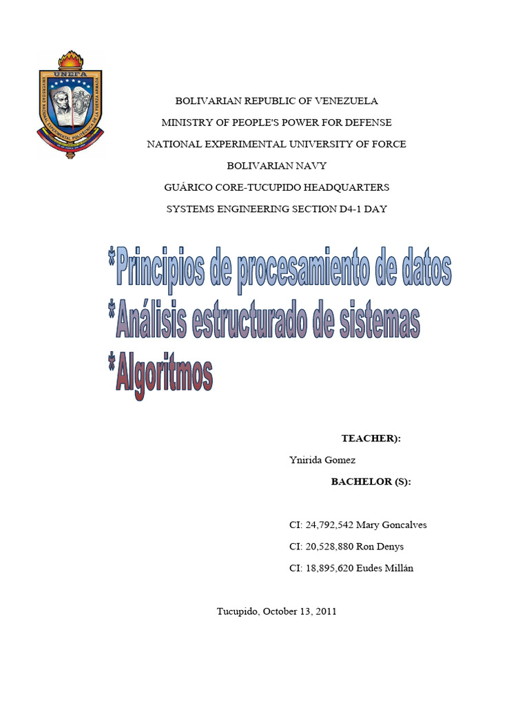 Data Processing Principles Structured Systems Analysis Algorithms | PDF | Information System ...