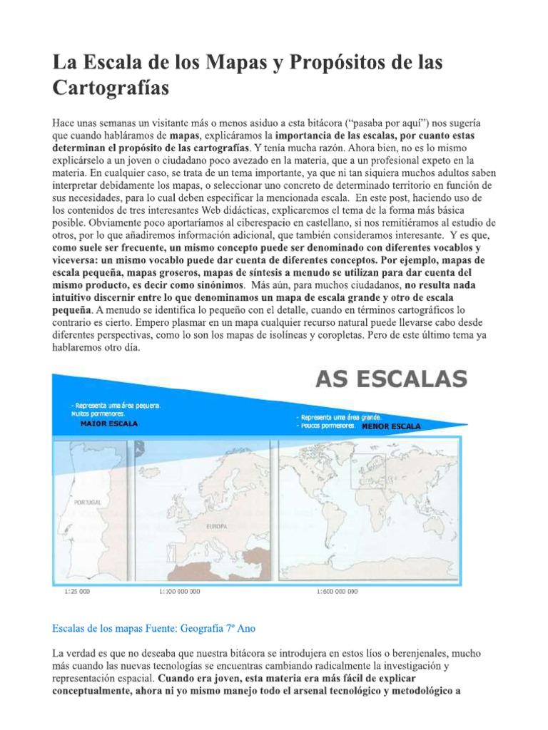 Escalas de Los Mapas. | PDF