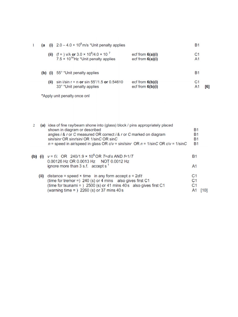 Marking Sceme-Light-Revision Worksheet | PDF