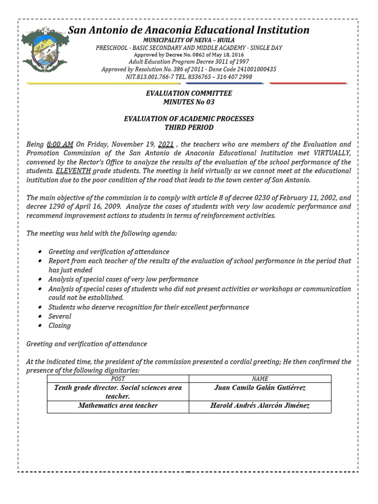 San Antonio Academic Evaluation Report | PDF