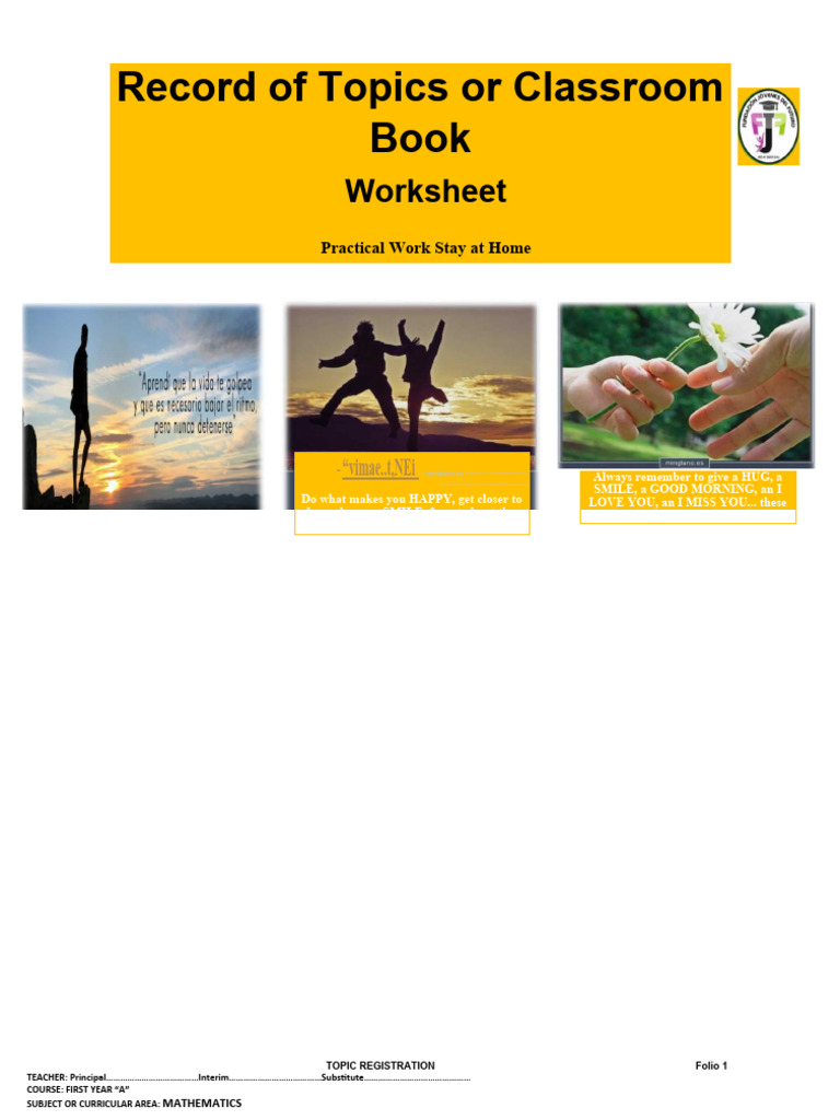 Record of Topics or Classroom Book | PDF | Teachers | Learning