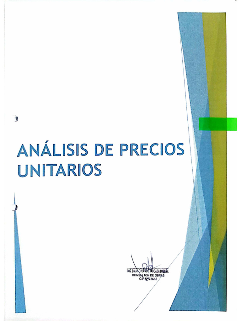 Analisis de Precios Unitarios PDF | PDF