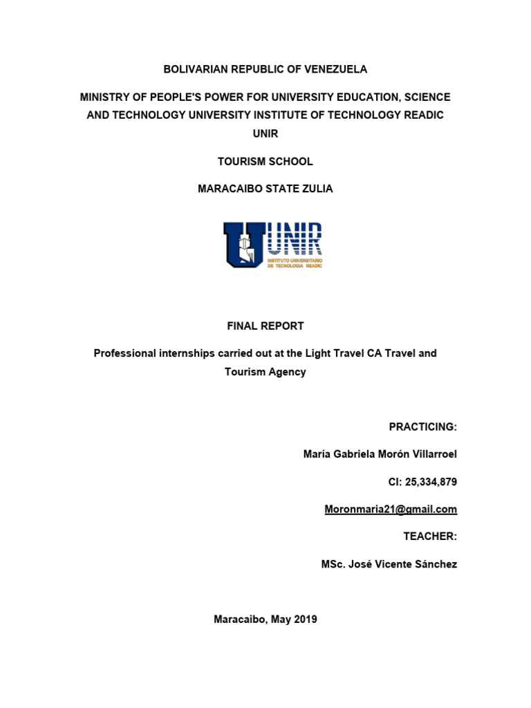 Professional Practices Report | PDF | Tourism | Sales