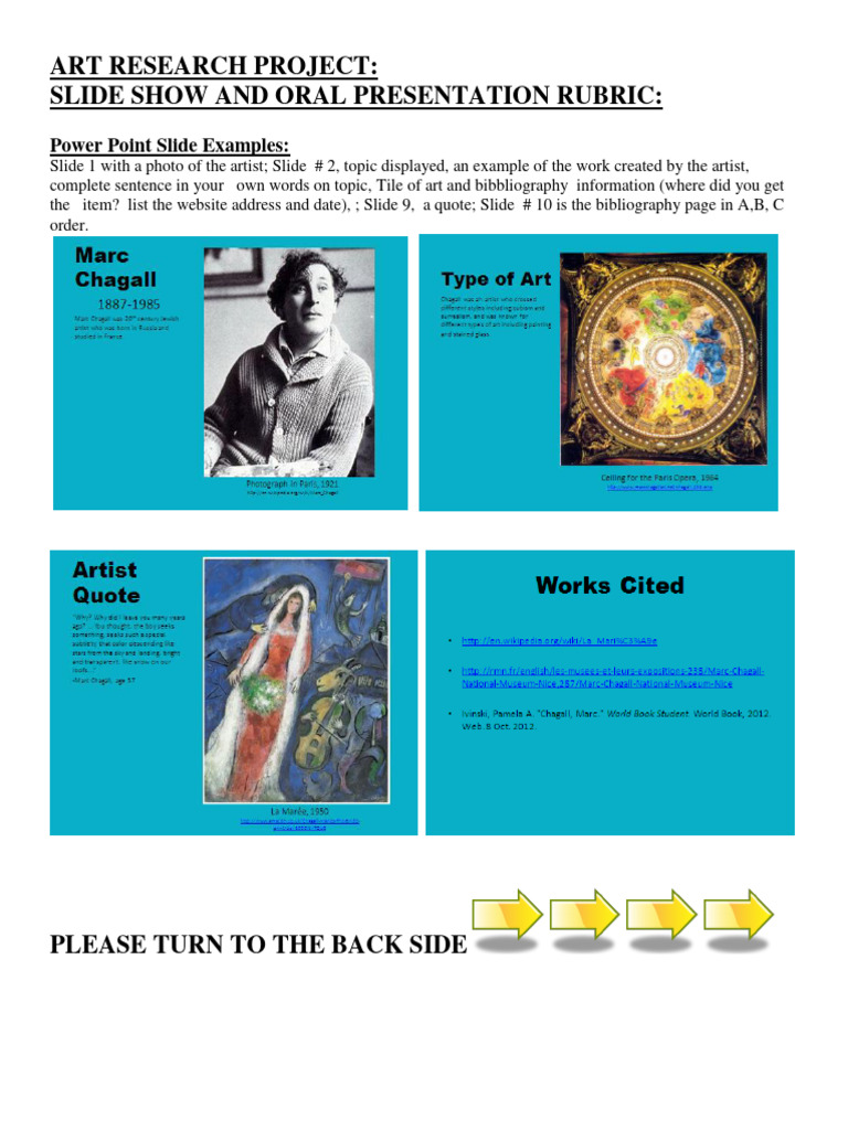 Art Research Project Rubric 1 | PDF | Page Layout | Human Communication