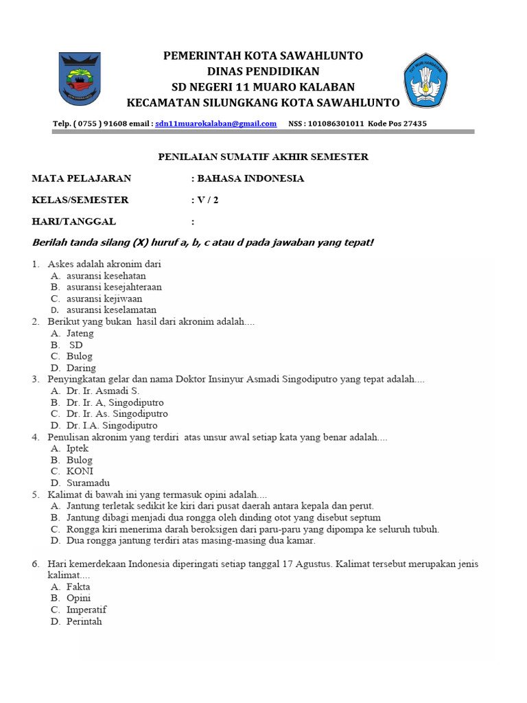 Soal Bahasa Indonesia | PDF | Perjalanan | Seni & Disiplin Bahasa