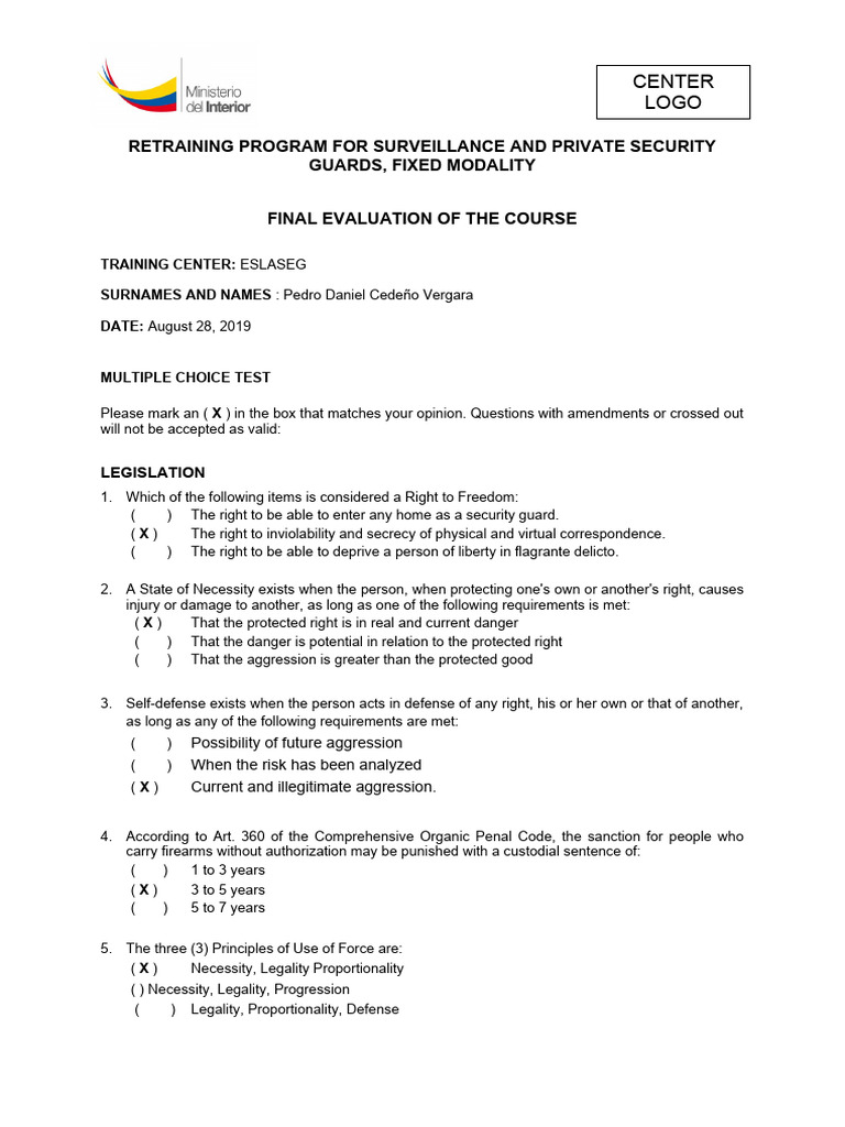 02.-Final Course Evaluation | PDF | Identity Document | Risk