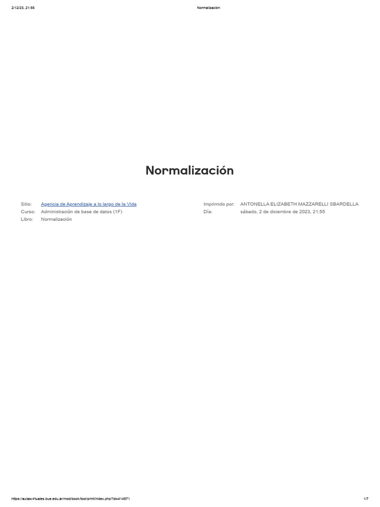 Normalización | PDF | Bases de datos | Informática