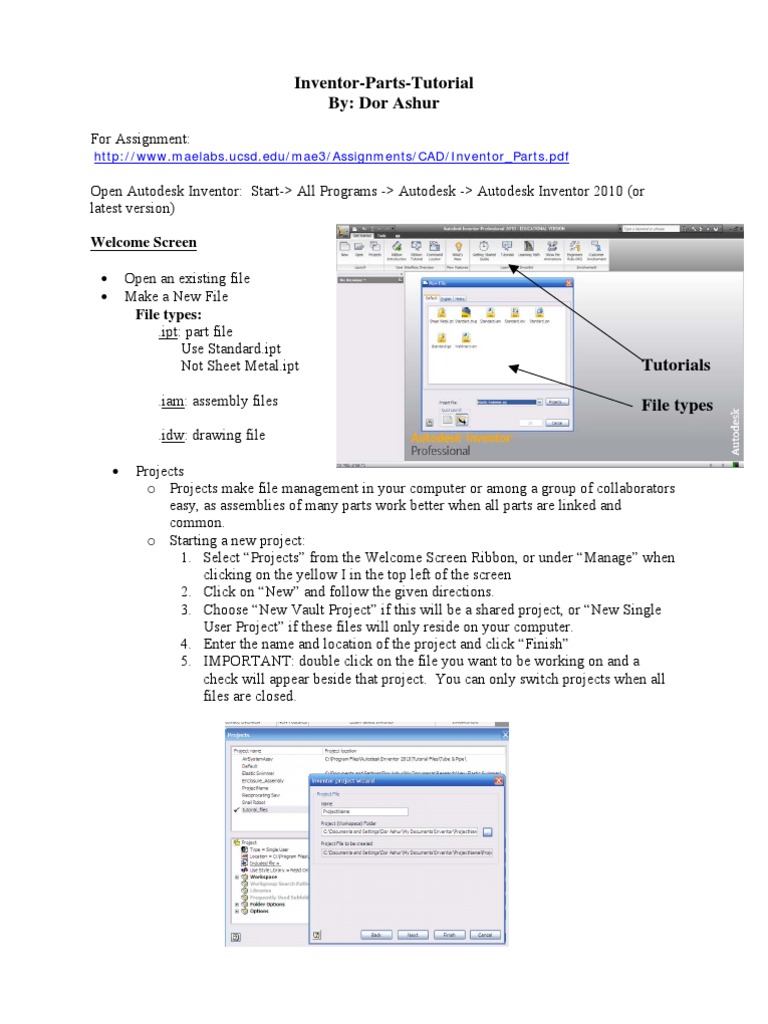 Inventor Parts Tutorial | PDF