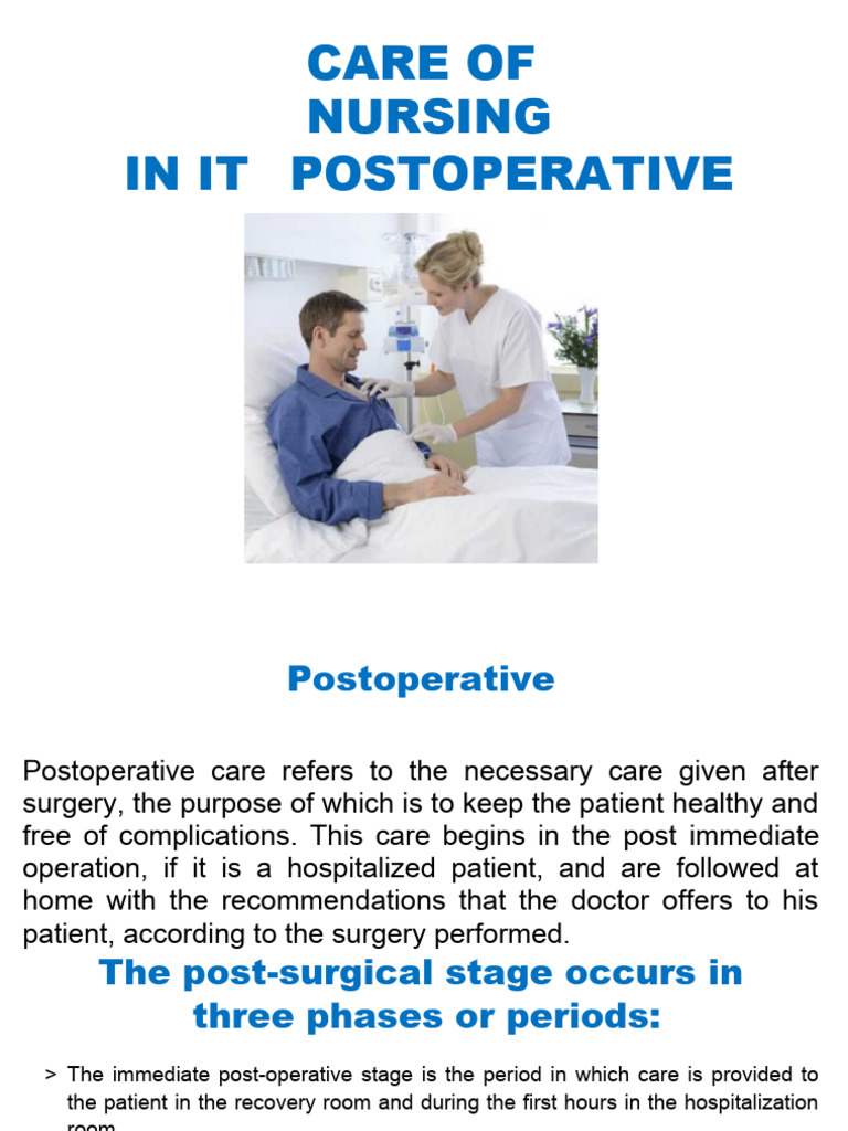 Post-Operative Nursing Care | PDF | Surgery | Anesthesia