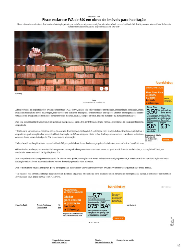 Iva 6% Contrução Civil | PDF