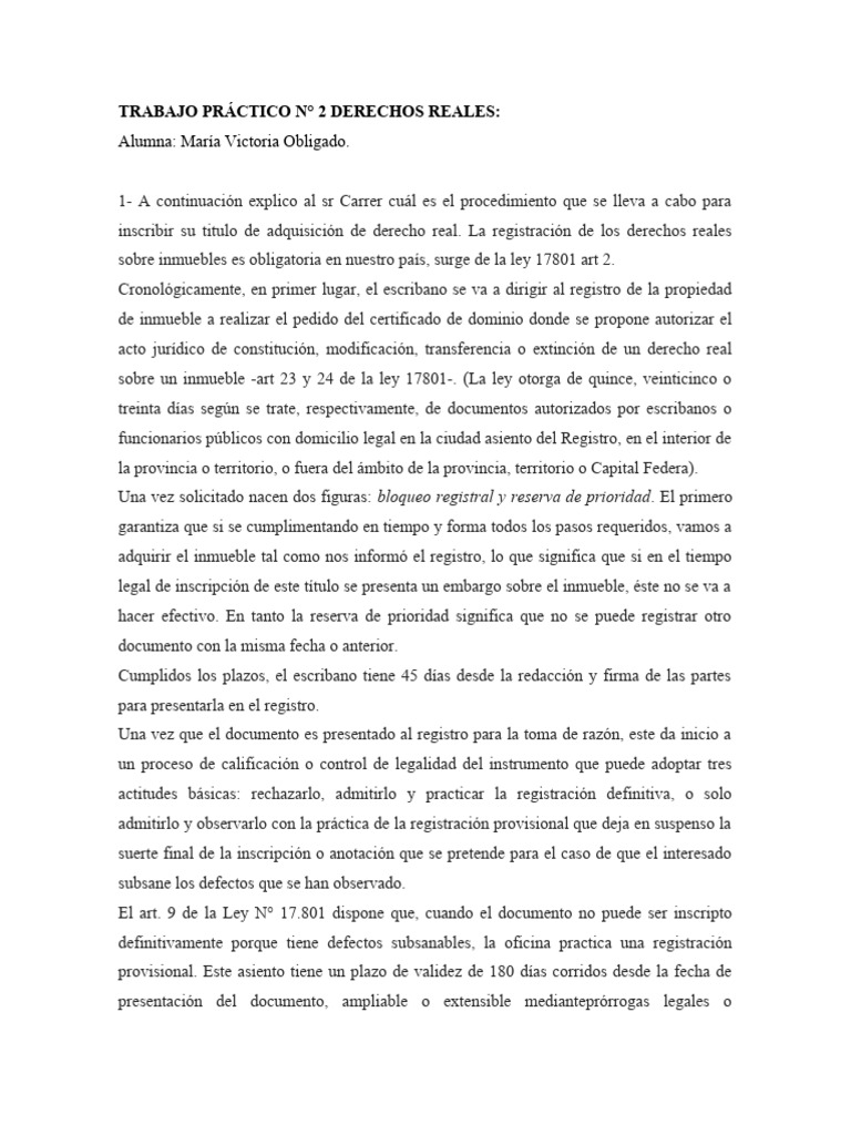 TP 2 Reales | PDF | Posesión (Ley) | Estatuto de limitaciones