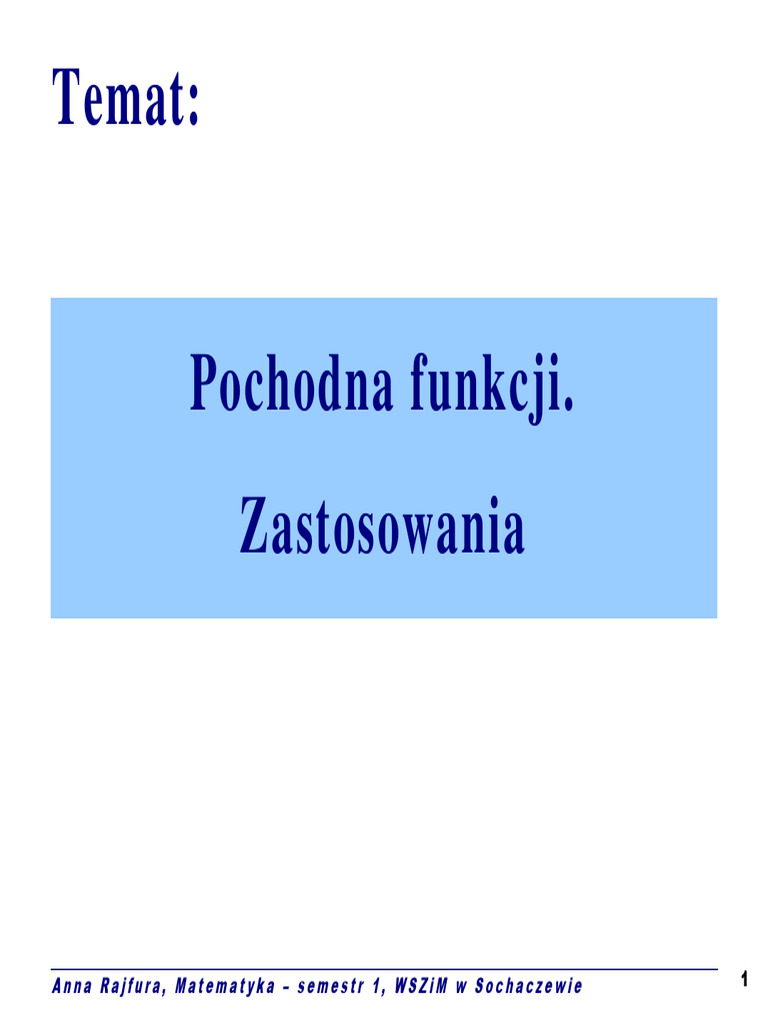 Sem1 ZJAZD 10 POCHODNA | PDF