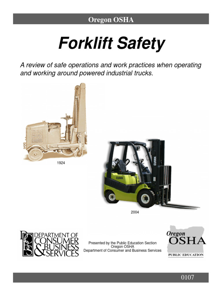 Or-Osha Forklift Instructors Guide | PDF | Forklift | Truck