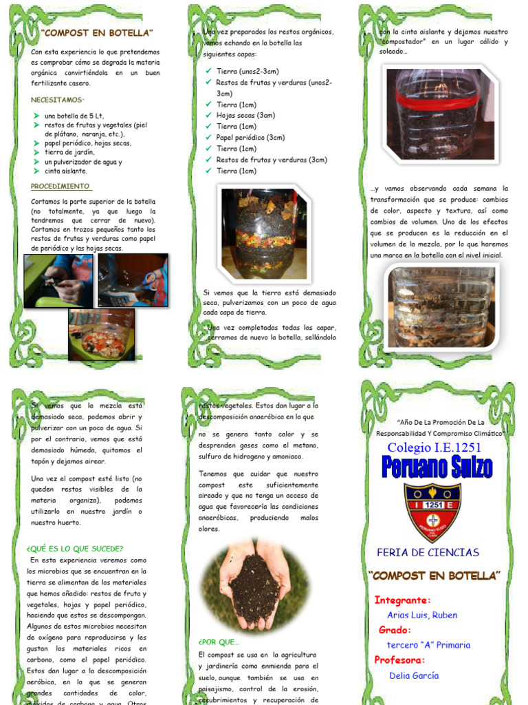 TRIPTICO Compost en Botella | PDF | Compost | Descomposición