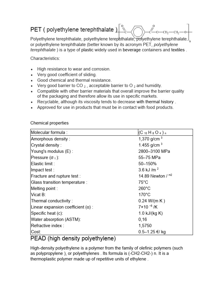 Properties and Uses of PET and Polymers | PDF | Silicon Dioxide | Fibers