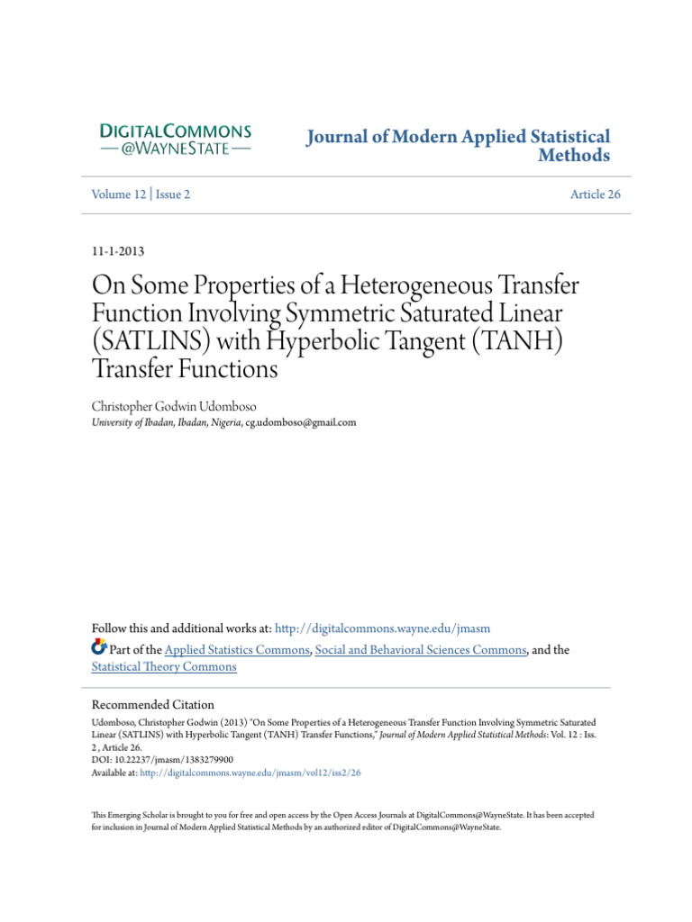 Udomboso 2013 - On Some Properties of A Heterogeneous Transfer ... | PDF | Artificial Neural ...