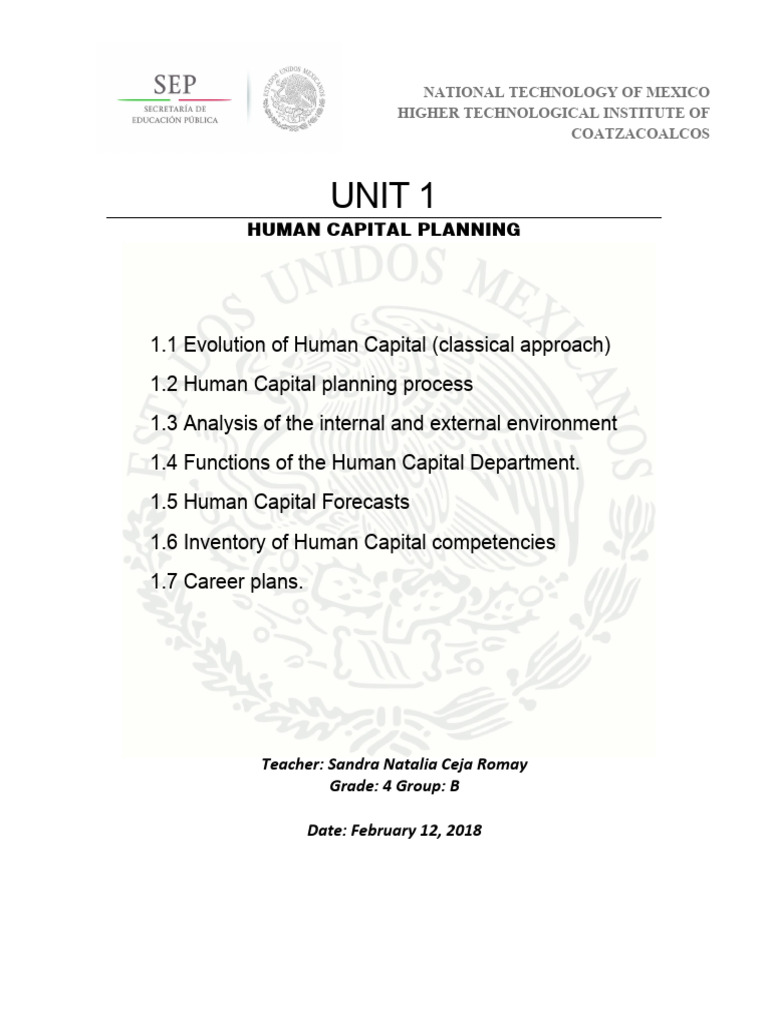Unit 1 Human Capital 1 | PDF | Forecasting | Human Capital