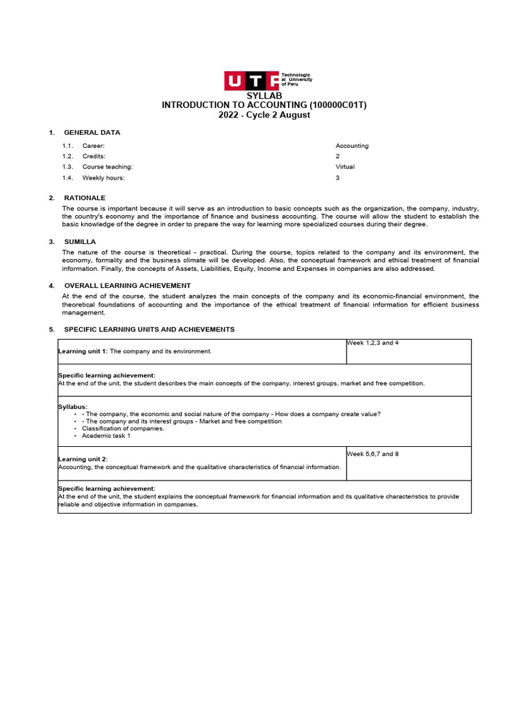 100000C01T Introduction To Accounting | PDF | Financial Statement ...