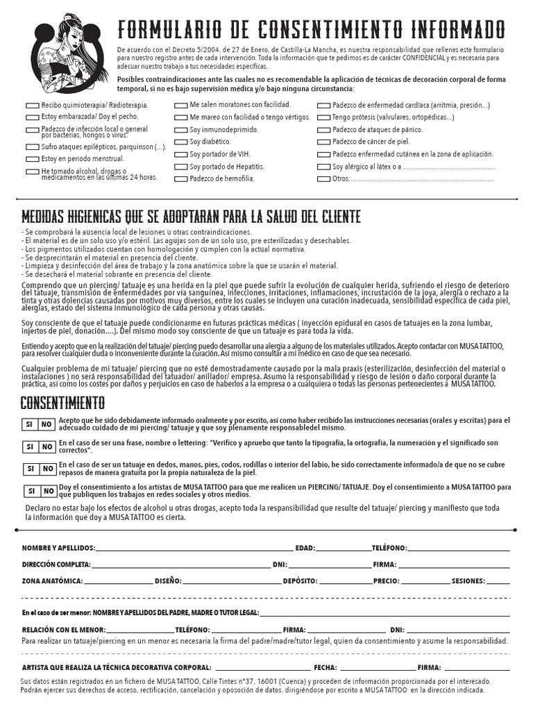 Formulario de Consentimiento | PDF | Tatuaje | Medicina