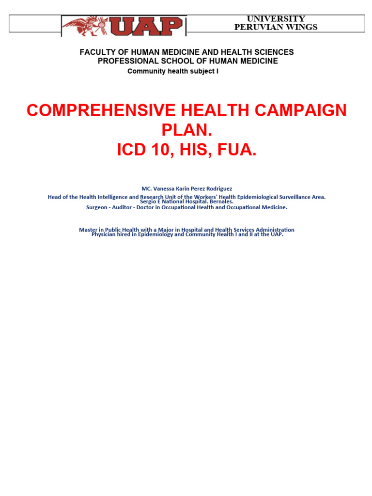 8 Comprehensive Health Campaign Plan | PDF | Medical Diagnosis | Hospital