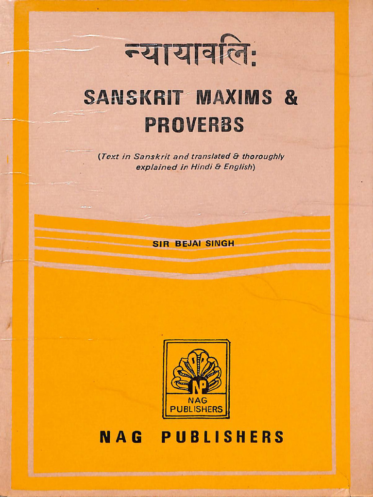Sanskrit Maxims and Proverbs | PDF