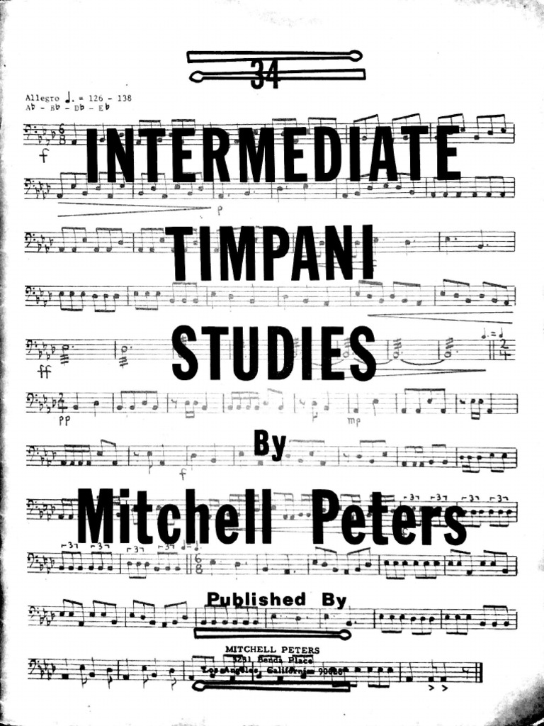 Intermediate Timpani Studies - Peters, M. (Sin Combinaciones) | PDF