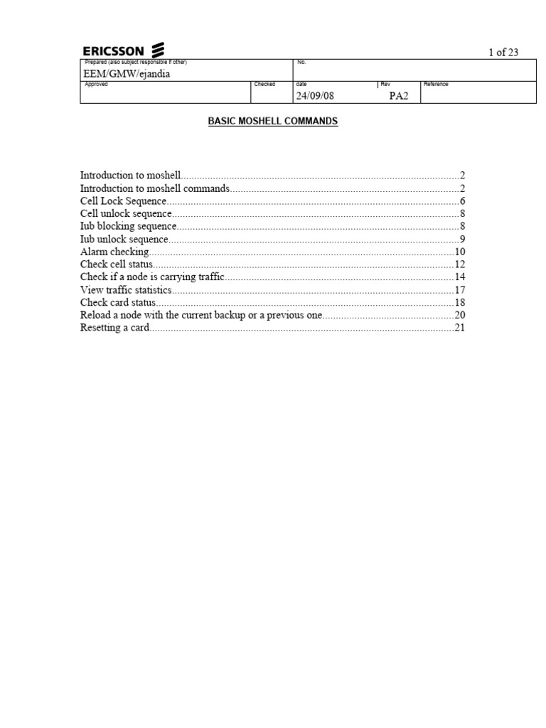Moshell Commands V2 Pdf Computer Networking Computing 