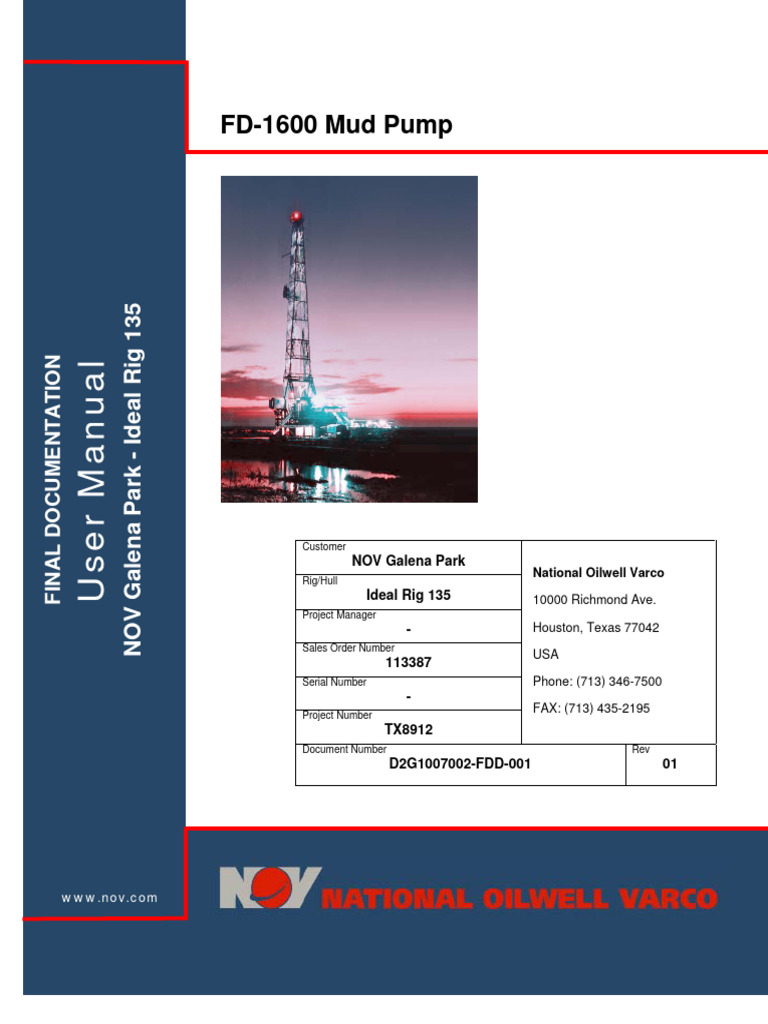 Manual Operación Bomba de Lodos FD-1600 | PDF | Belt (Mechanical) | Pump