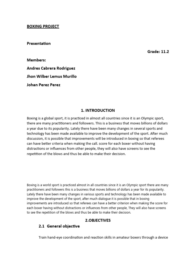 Boxing Project | PDF | Sports