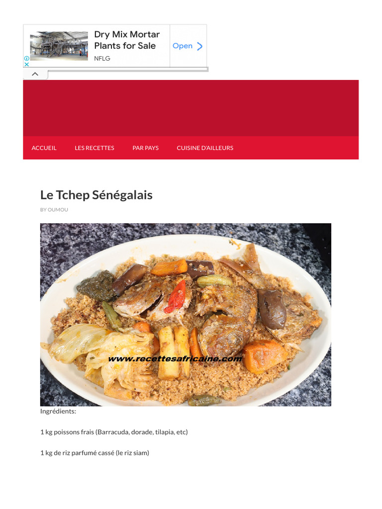 Le Tchep Sénégalais | PDF | Légumes | Nourritures