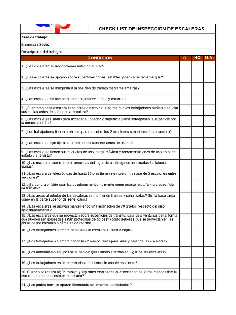 Inspeccion de Escaleras Proind | PDF | Escalera | Escalera