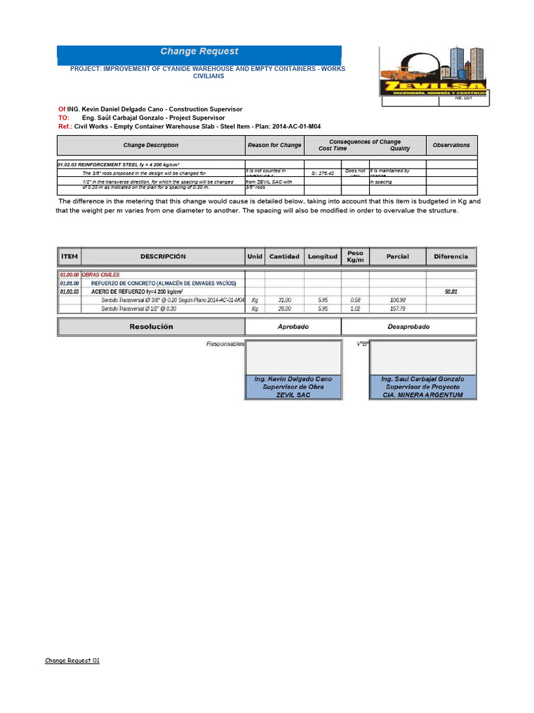 Change Request | PDF | Structural Engineering | Building Engineering
